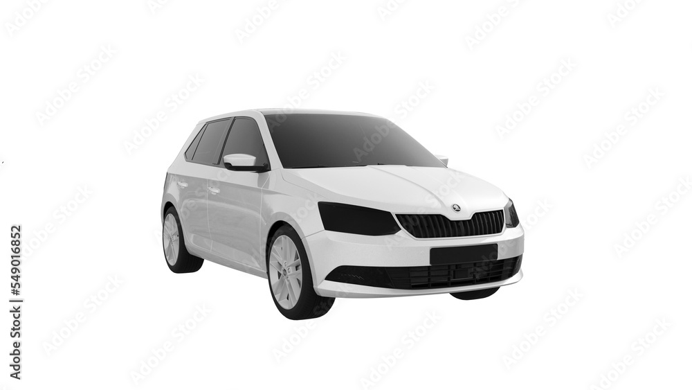 SKODA FABIA 3d rendering of SKODA car on transparent PNG background ...