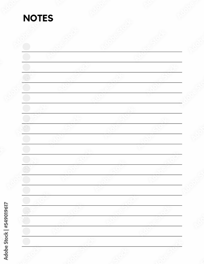 Digital notes paper sheet, Planner notebook page, Digital Paper ...