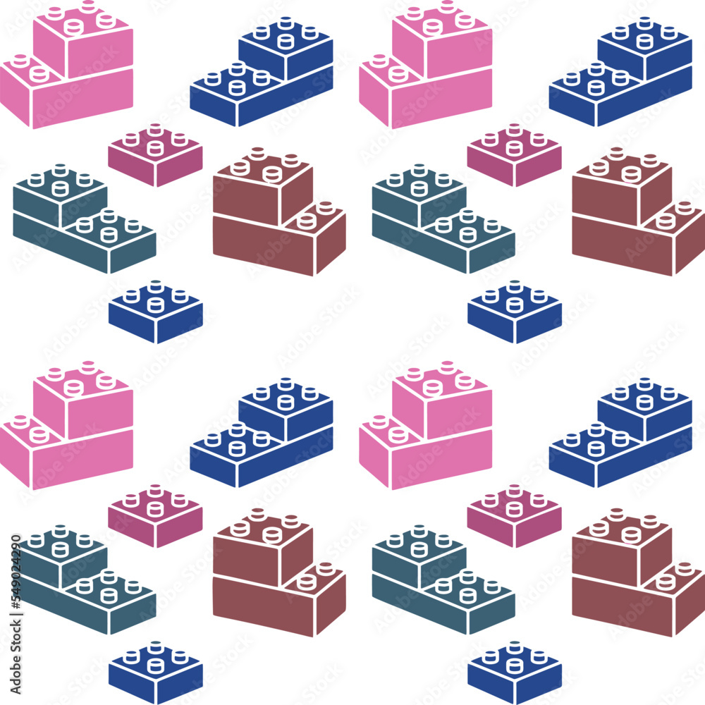 Set of building toys from contour lines with 3D perspective views of ...