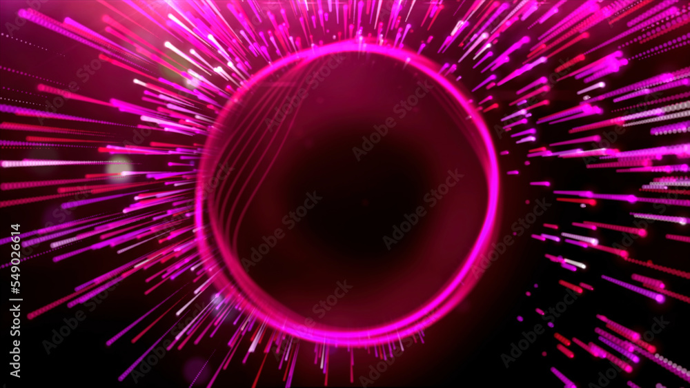Spiral movement of particles, smooth spiral movement. Motion. Abstract ...