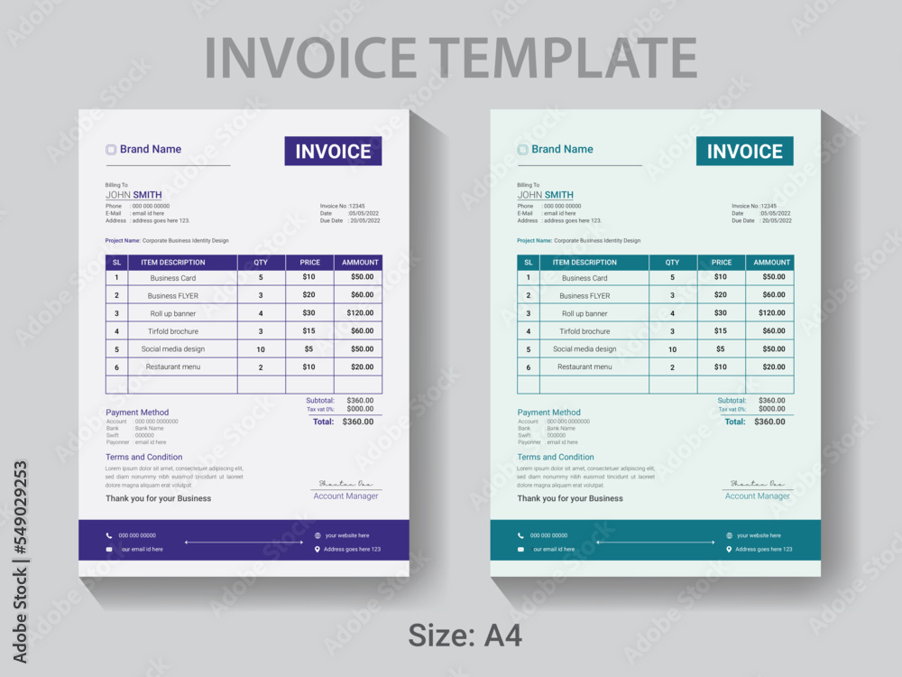 Fototapeta mapa świata dla dzieci Professional Invoice design template ...