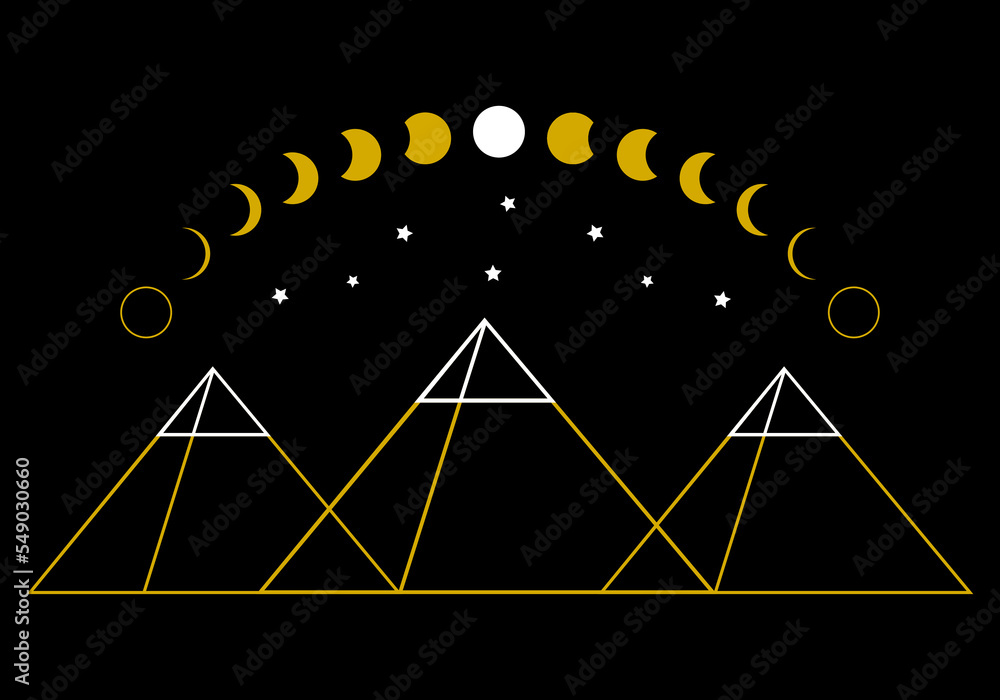 Three yellow egypt ancient pyramid of giza are egyptian pharaoh tomb ...