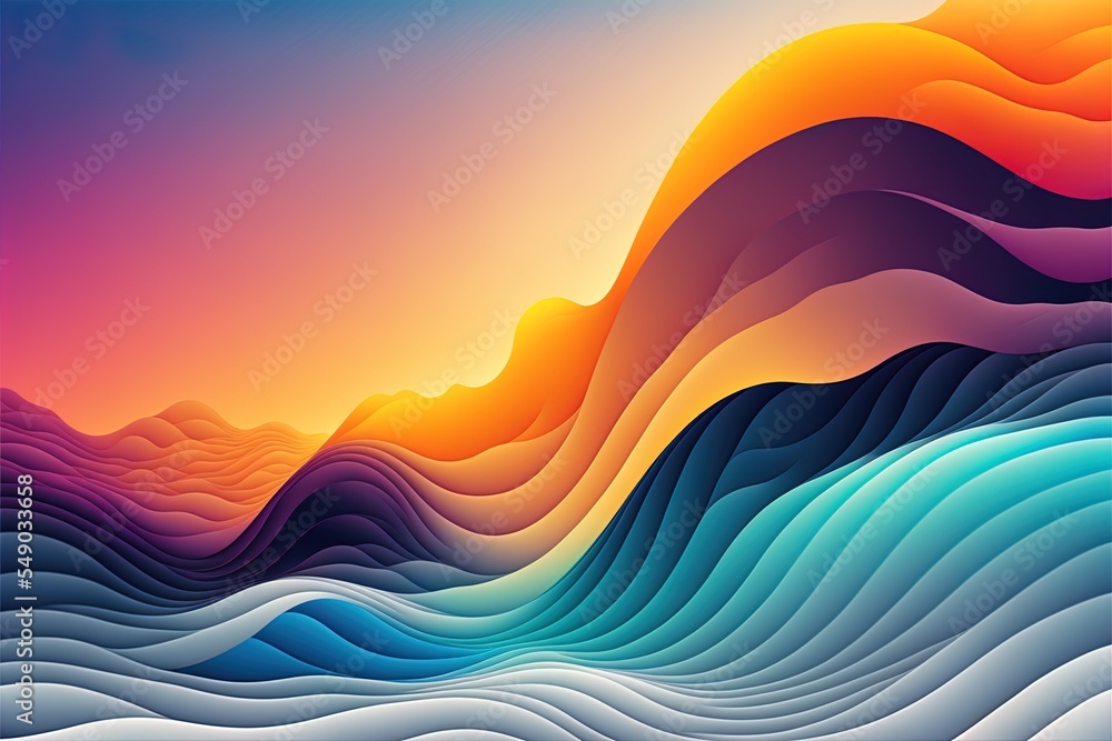 Gradient Wave Background Illustration 2D Illustrated Stock Illustration ...