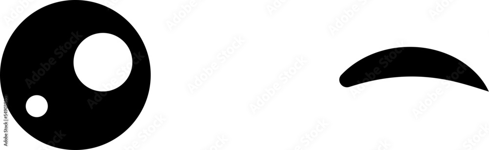 Winking cartoon eyes isolated illustration Stock Vector | Adobe Stock