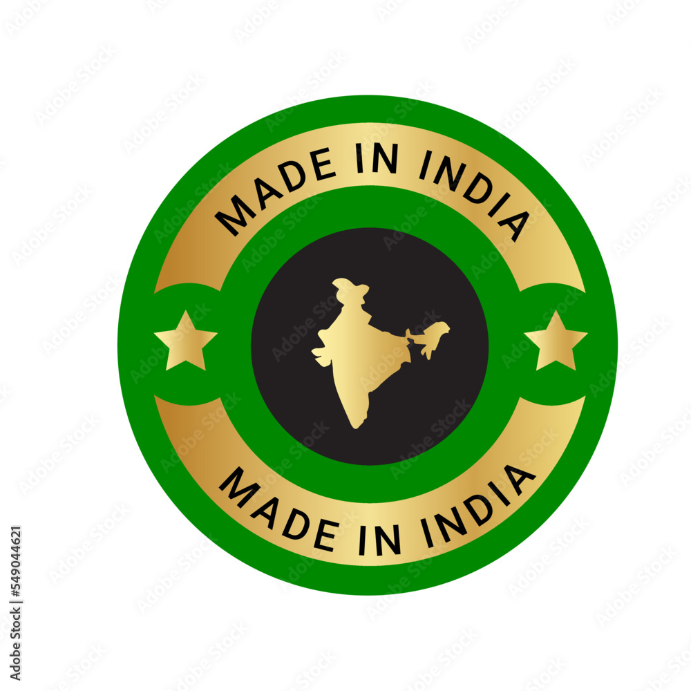 Made in India vector logo. Indian flag logo design Stock Vector | Adobe ...