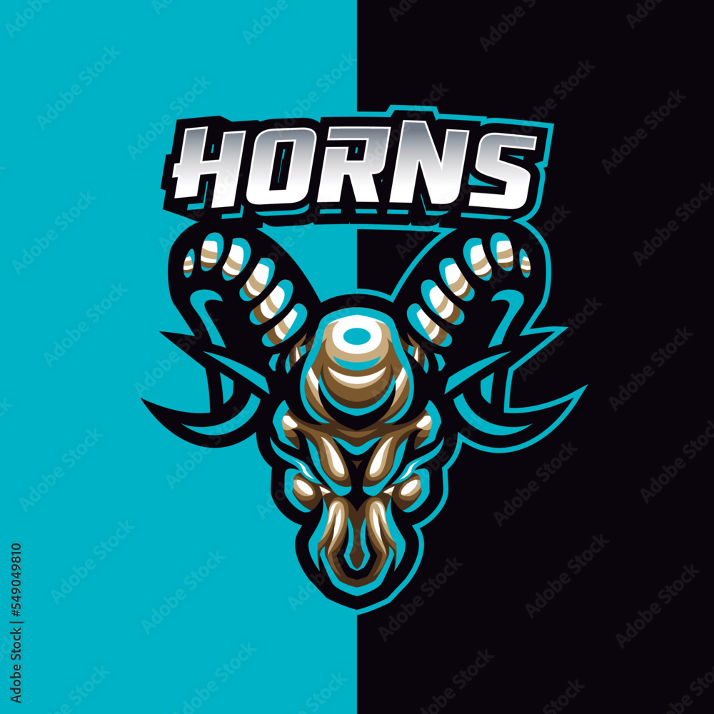 horns logo, goat logo, goat illustration, skull goat, esport logo ...
