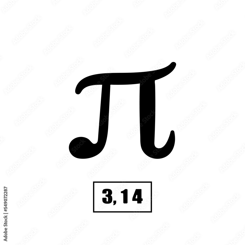Vector icon sign symbol pi. Ink calligraphy is the mathematical value ...