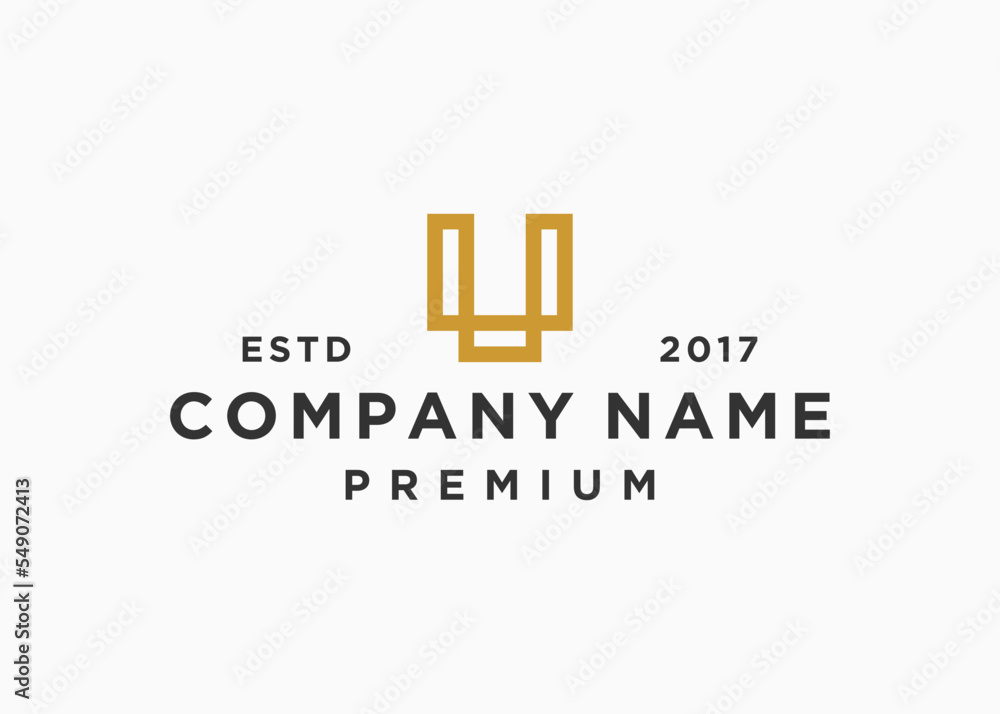 letter u square logo design vector illustration template Stock Vector ...