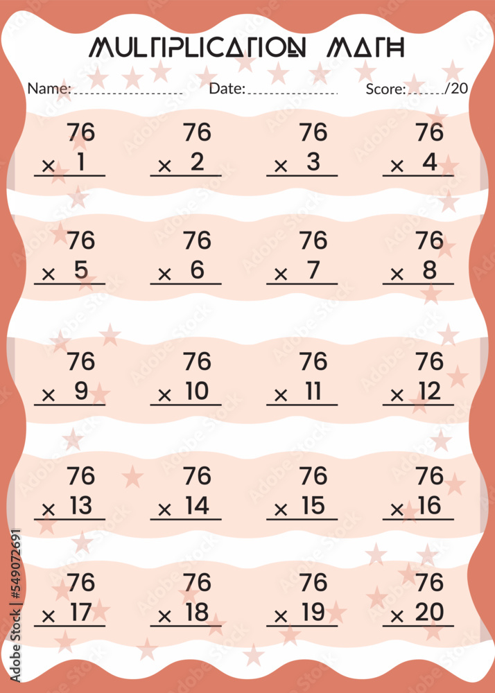 Multiplication Math Table or Multiplication Math for kids. This is the ...