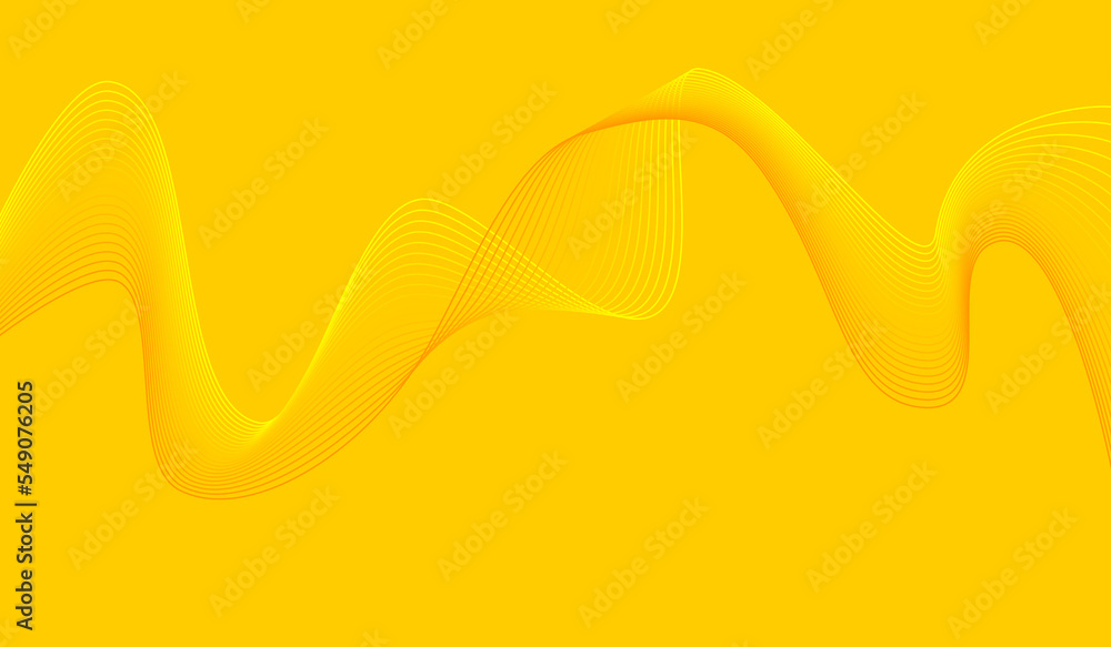 Yellow Background. Yellow Orange wave lines Flowing waves design ...