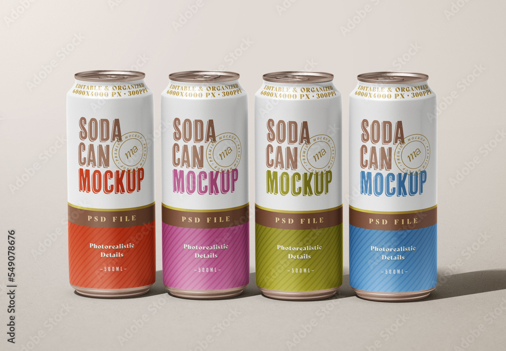 Soda Can Mockup Stock Template | Adobe Stock