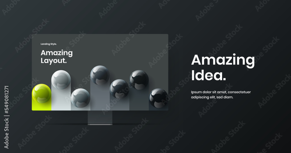 Simple web project vector design concept. Premium computer monitor ...