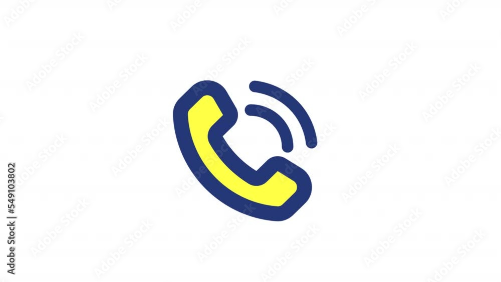 Animated outgoing call color ui icon. Dialling phone. Communication ...