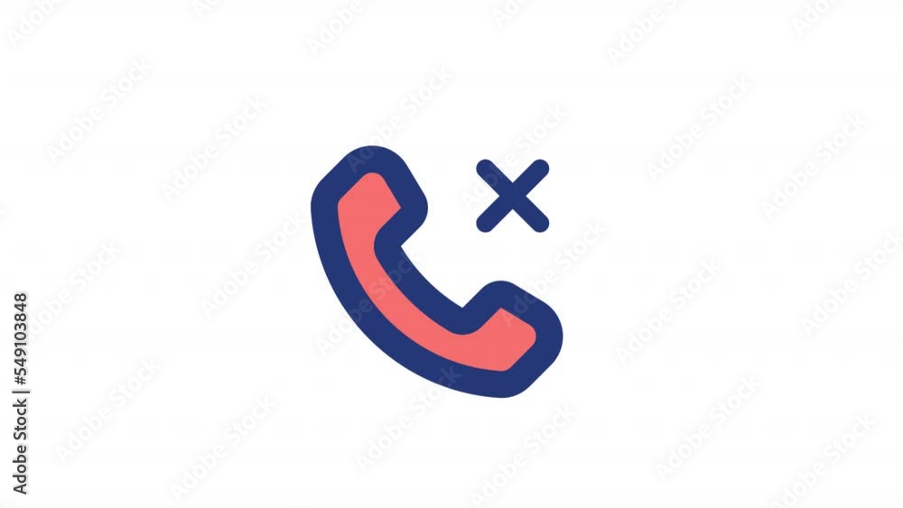 Animated call failure color ui icon. Telecommunication. Dialling error ...