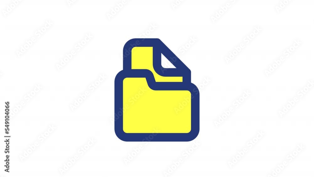 Animated folder color ui icon. Digital storage. Documents organization ...