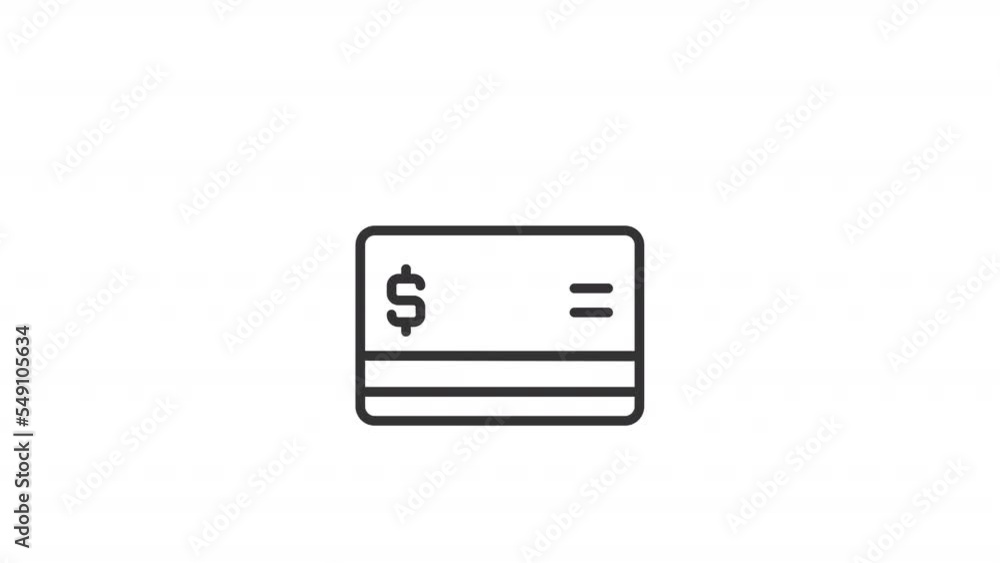 Animated gift card line ui icon. Coupon for customers. Seamless loop HD ...