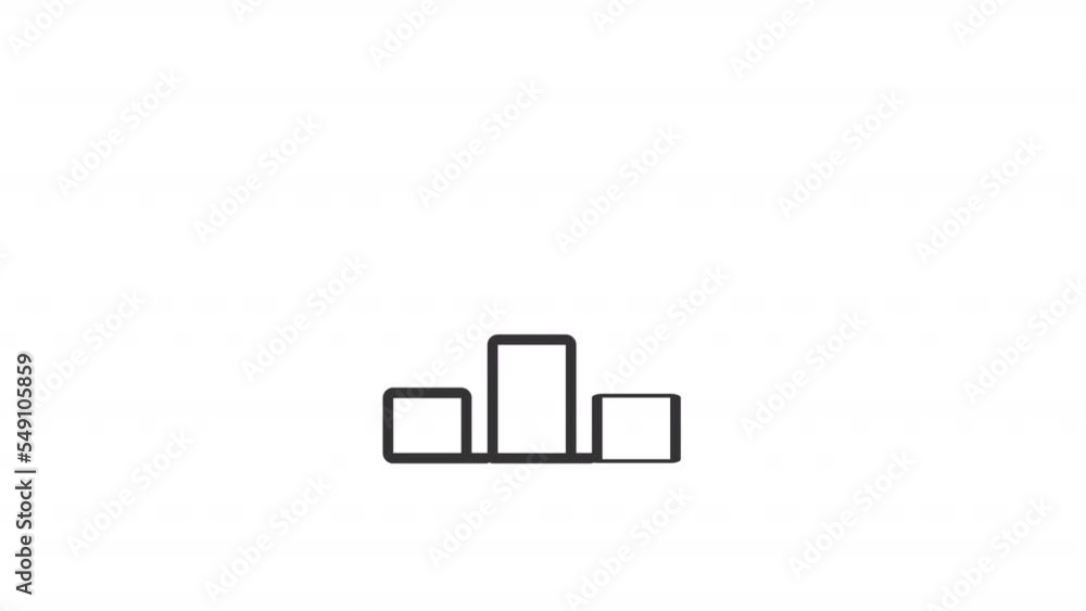 Animated revenue growth line ui icon. Business development. Seamless ...