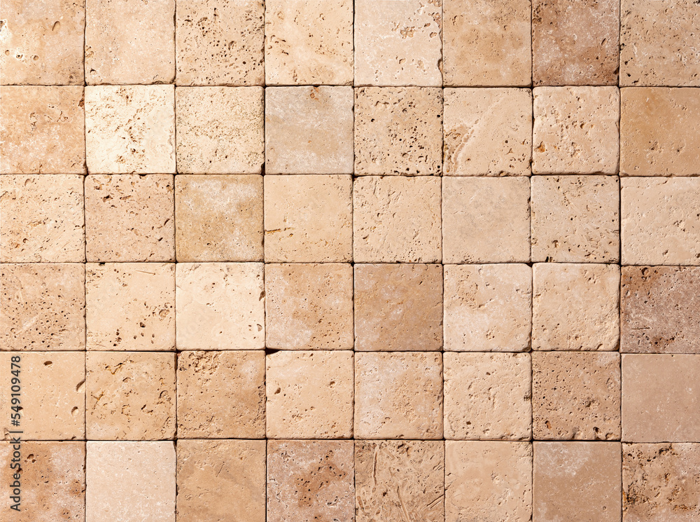 Travertine Light. Natural travertine background. Stone tiles wall ...