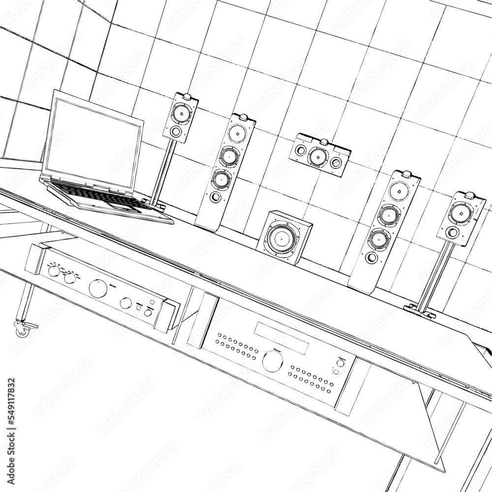Music Studio Room Vector. Illustration On White Background. A vector ...