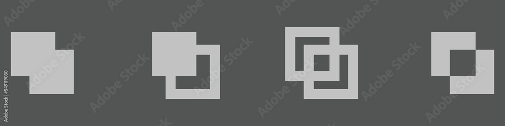 vector illustration collection of several pathfinder icon set. Stock ...