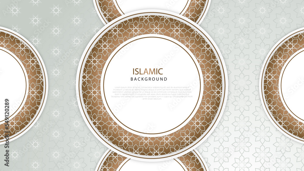 Vector ornate frame with arabesque motif ramadhan background. Template ...