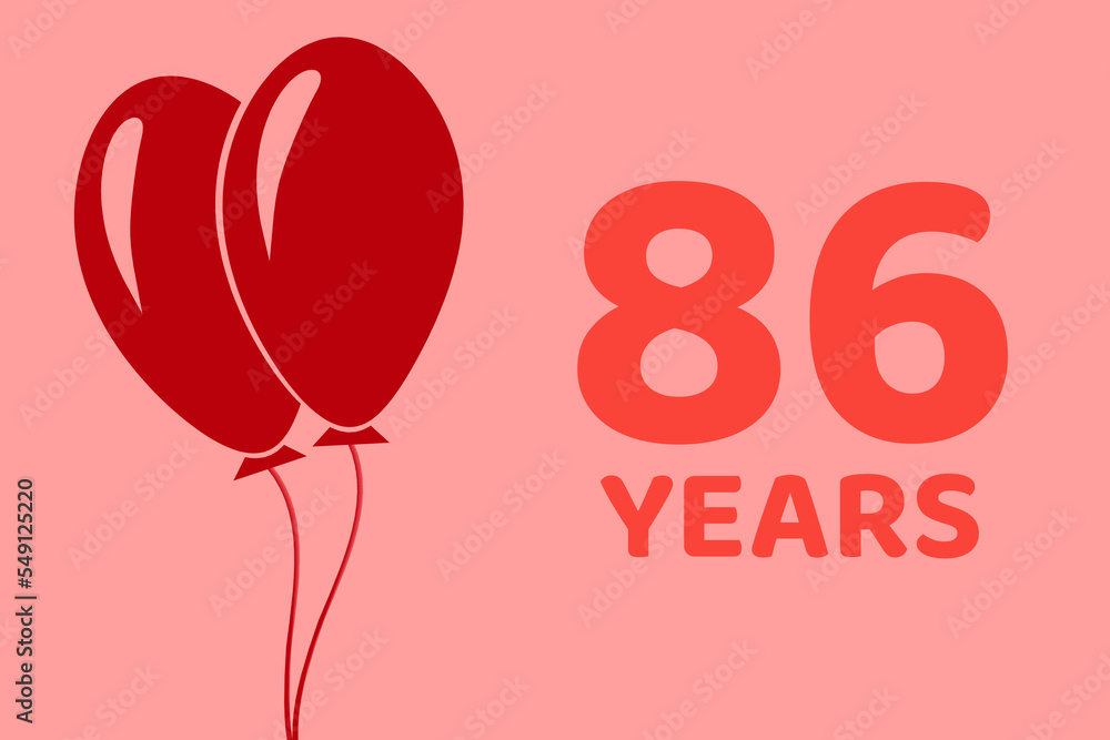 86 years logo. Illustration for celebration anniversary. Concept 86 ...
