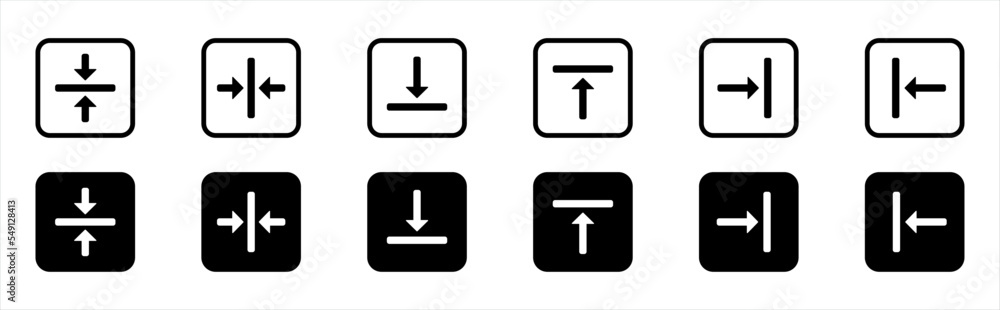 Align icons. Alignment symbol, buttons, signs, vector illustration ...