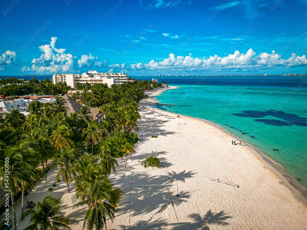 playa, caribe, isla mujeres, México, palmeras, arena blanca, mar ...