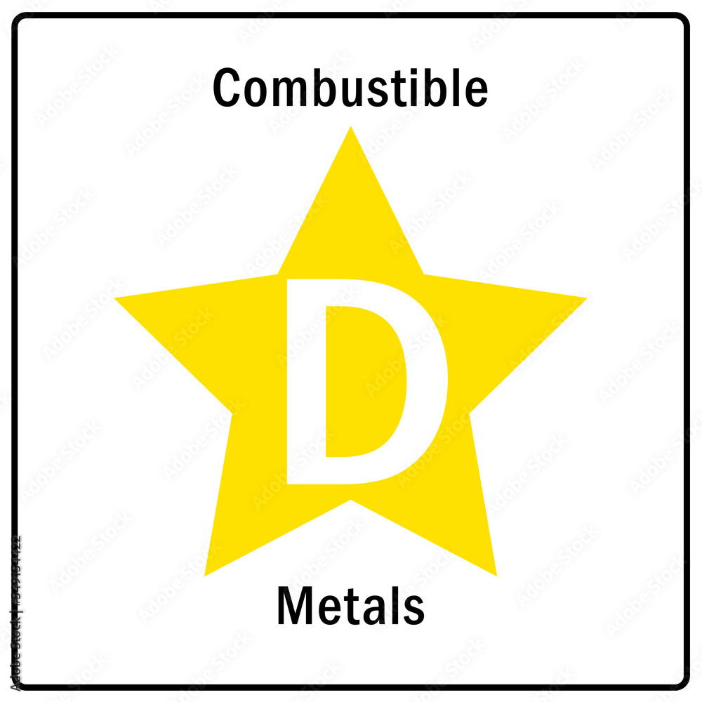 Fire emergency sign combustible metal Stock Vector | Adobe Stock