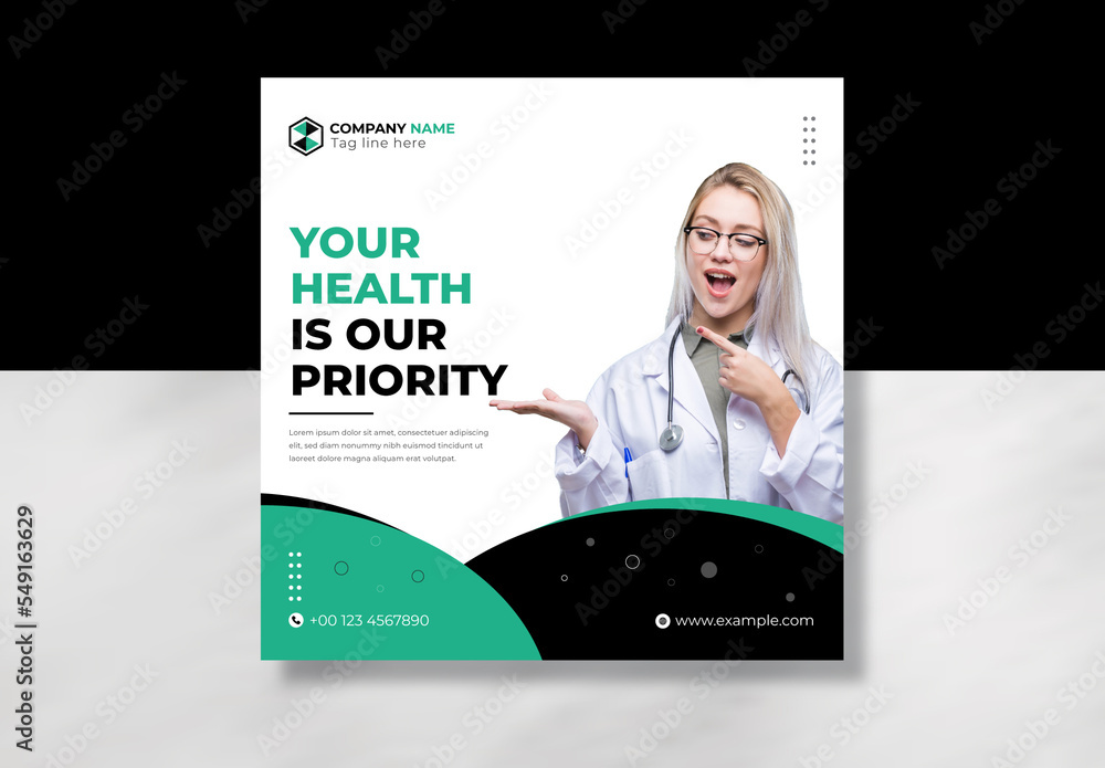 Health Social Media Post Stock Template | Adobe Stock