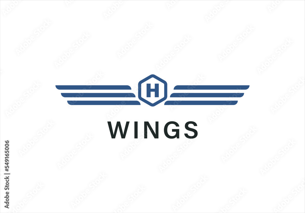 Wings Logo abstract design vector template Wings Logo. Aircraft Wings ...