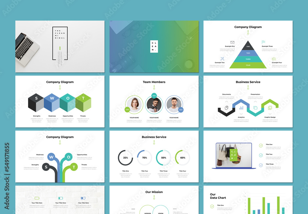Clean Minimal Presentation Layout Stock Template | Adobe Stock