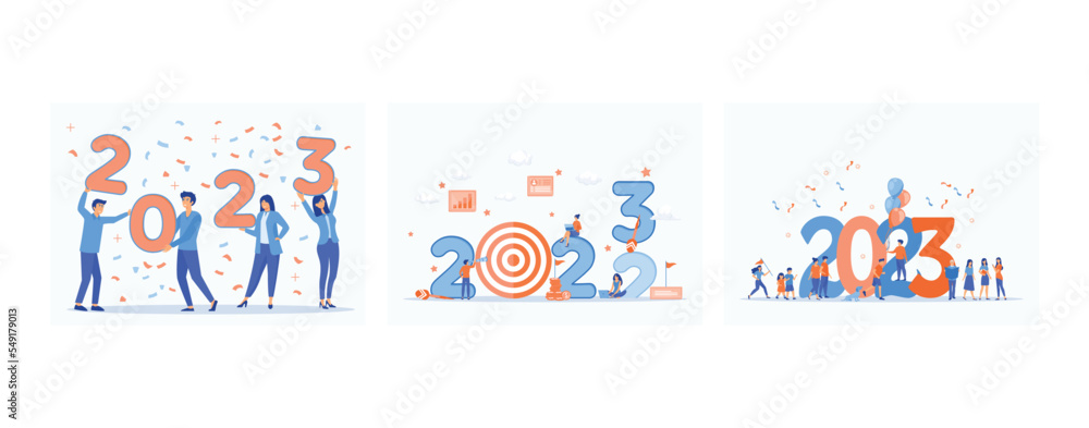 People holding 2023 New Year numbers in hands, business in 2023, 2023 ...