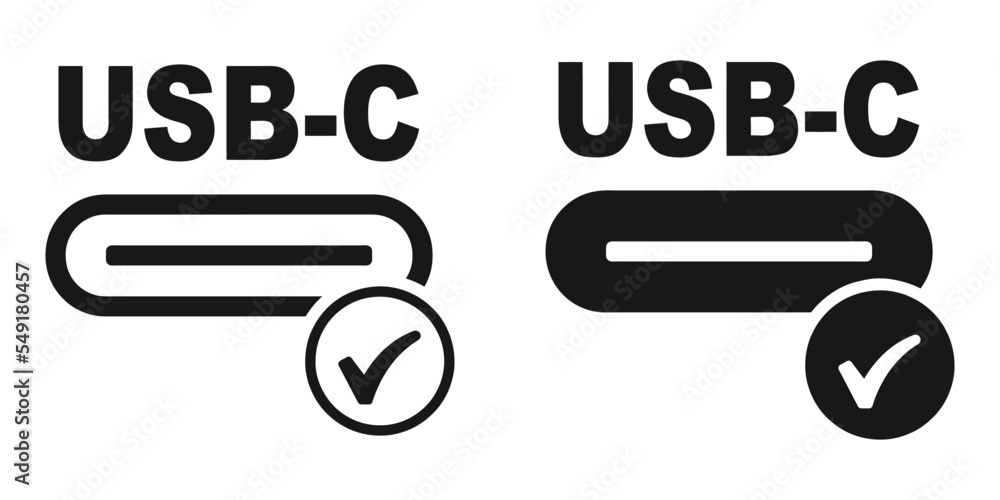 ofvs238 OutlineFilledVectorSign ofvs - USB Type C vector icon ...