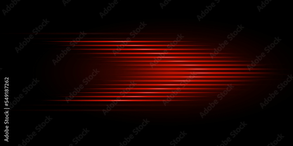 Red light vector illustration, light effect on black background. Design ...