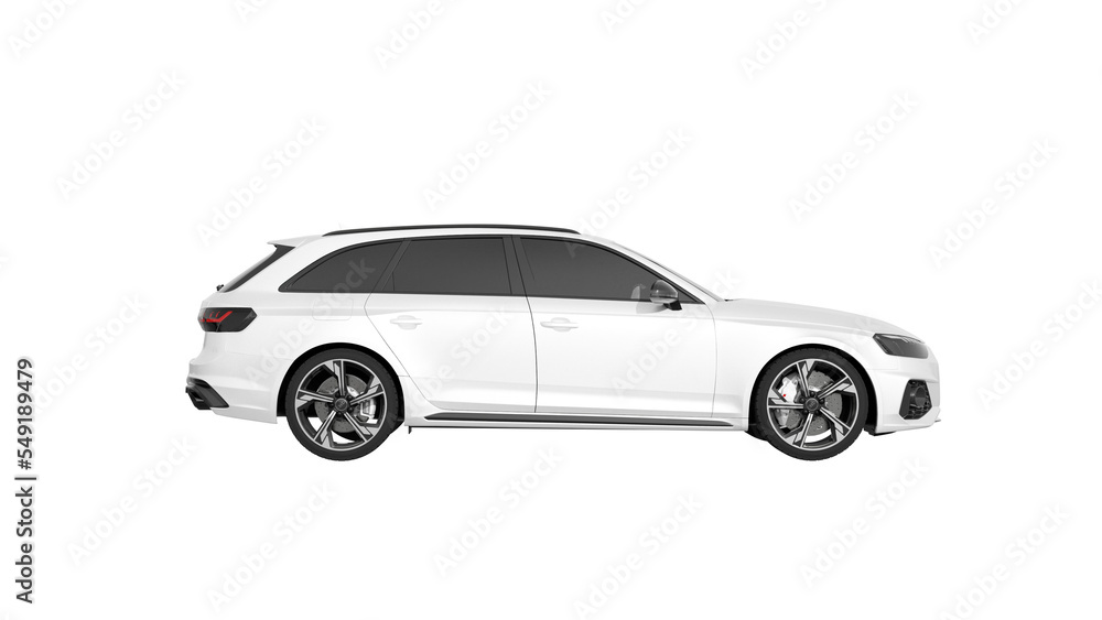 side view of white car isolated on white, AUDI RS4 AVANT png ...
