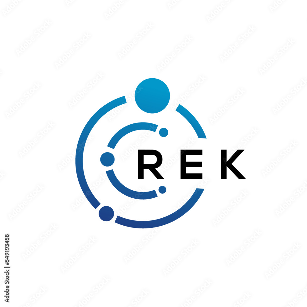 REK letter technology logo design on white background. REK creative ...