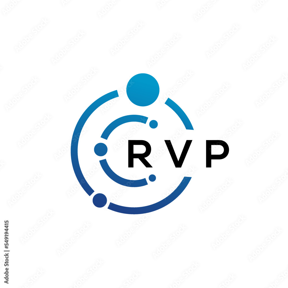 RVP letter technology logo design on white background. RVP creative ...