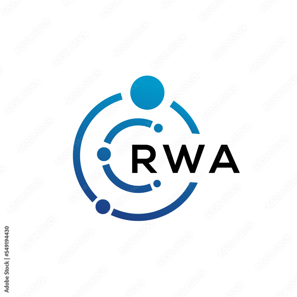 RWA letter technology logo design on white background. RWA creative ...