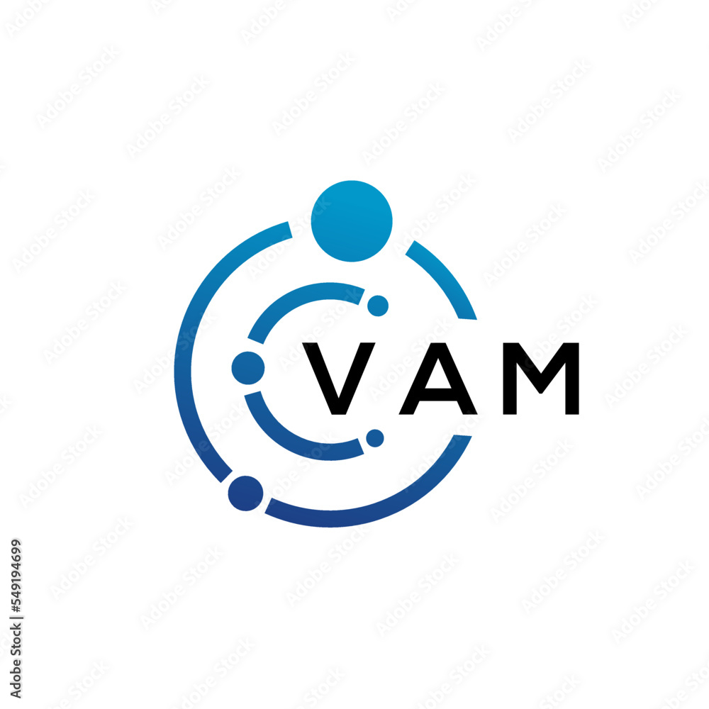 VAM letter technology logo design on white background. VAM creative ...