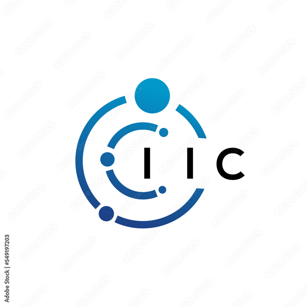 IIC letter technology logo design on white background. IIC creative ...
