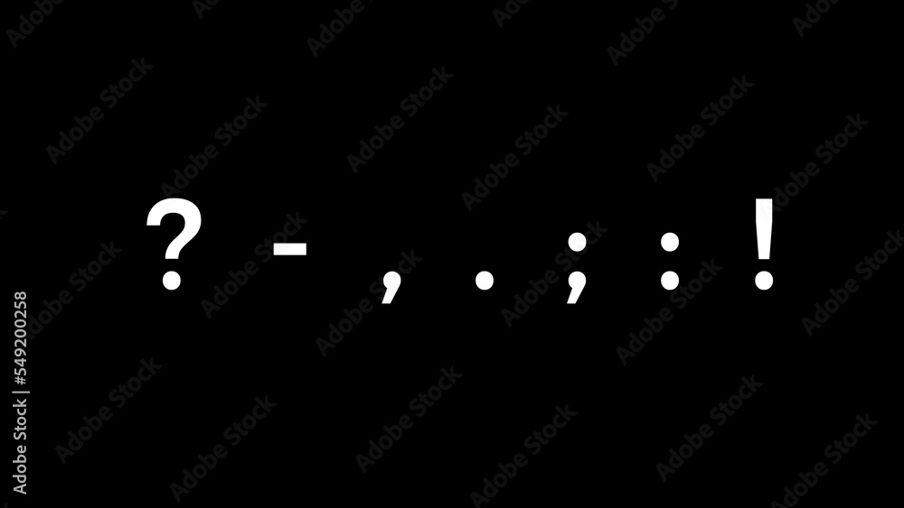 Punctuation marks on black background Stock Illustration | Adobe Stock