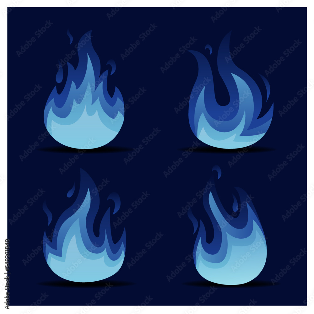 Blue flame. Fire animation sprites. Animation for game or cartoon ...