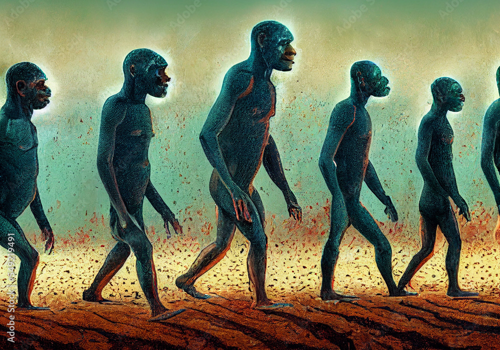 Human evolution. Stages of human development. Stock Illustration ...