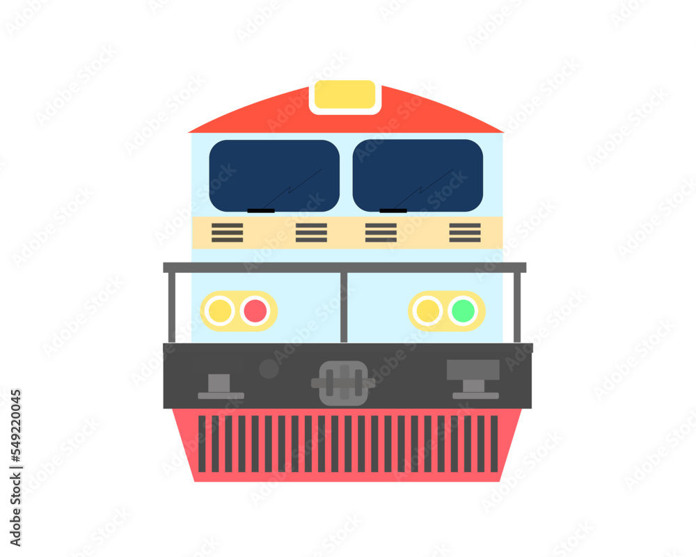 Front view of local train flat vector illustration Stock Vector | Adobe ...