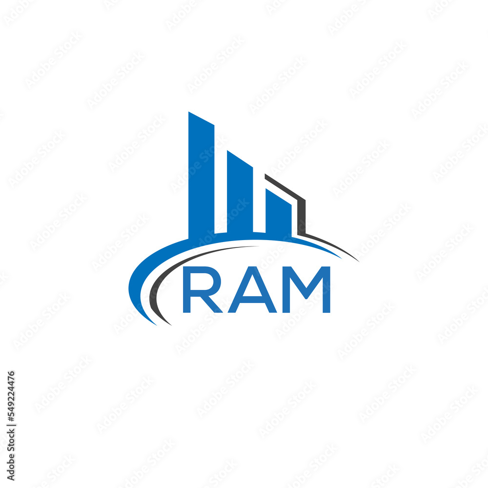 RAM letter logo. RAM blue image. RAM Monogram logo design for ...