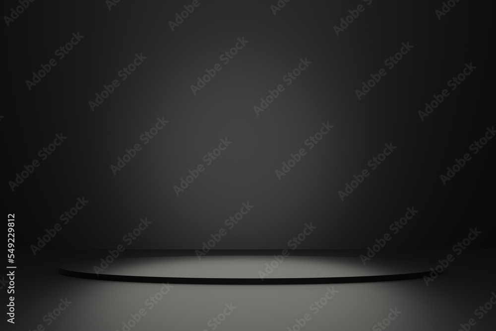 geometric platform for product advertising ,dark black stage podium on ...