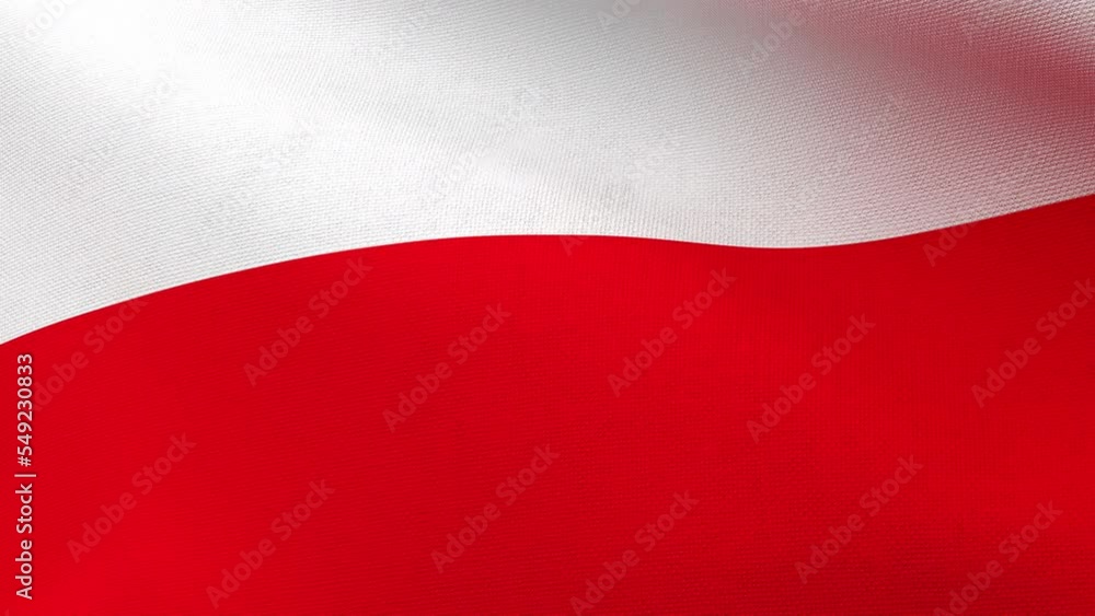 Waving flag of Poland. Poland national flag. 3D looped animation. 4k ...