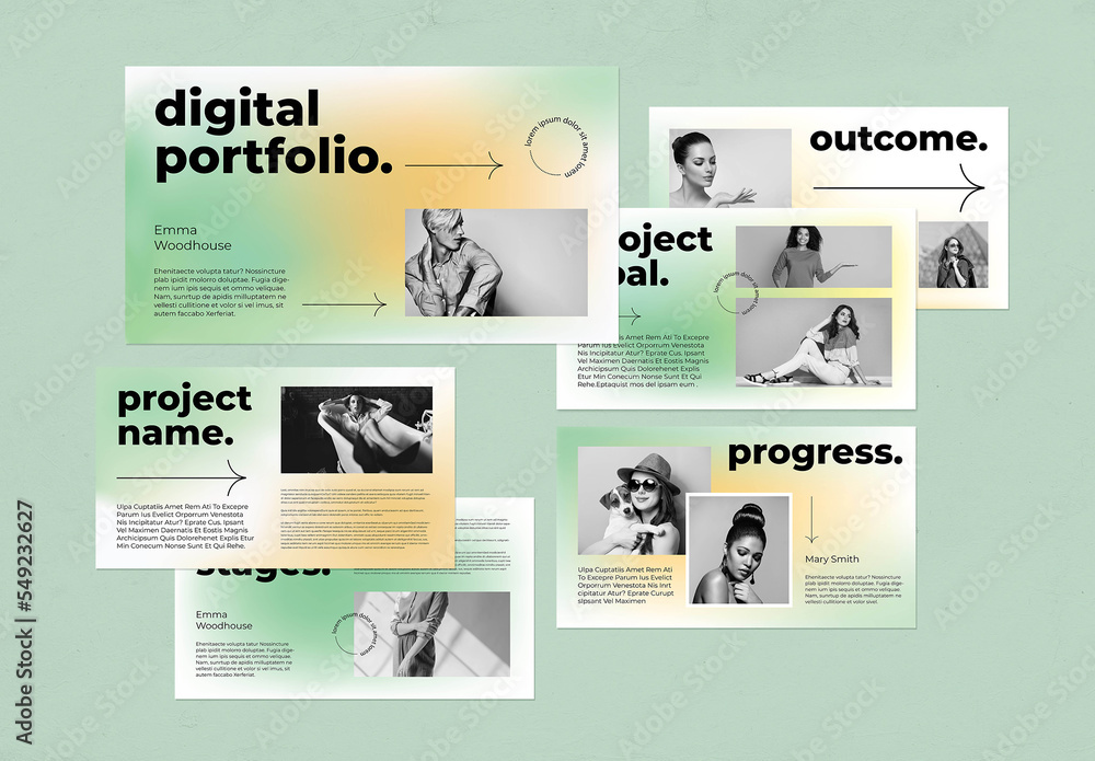 Gradient Portfolio Template Stock Template | Adobe Stock