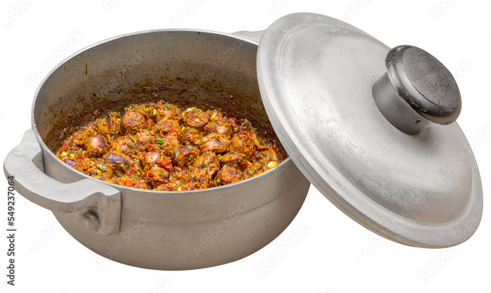 Marmite de rougail saucisses, plat emblématique de la Réunion Stock ...